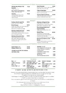 Menu - The Egerton Arms, Broxton